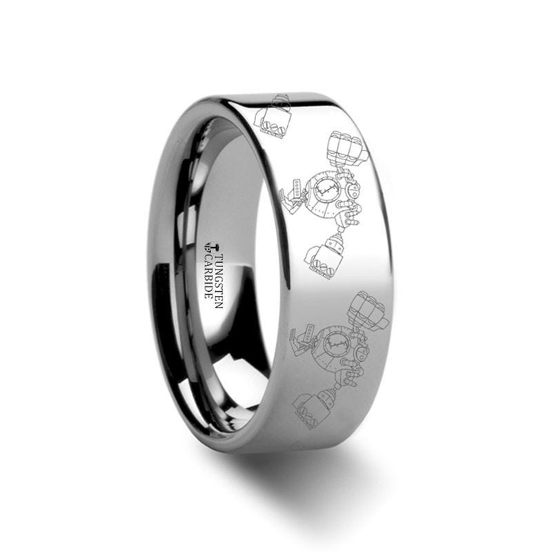 Blitzcrank The Great Golem Tungsten Engraved Ring – Stokes Jewelry